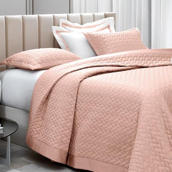 Colcha Trussardi Spiazzo 2,90mx2,70m king Rosa Perla - Camicado