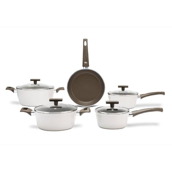 Jogo de panelas em cerâmica Brinox Life Orgânica 5 peças - Camicado