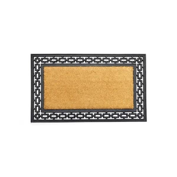 Capacho em fibra de coco e borracha Hudson Max Basic 75x45cm - Camicado