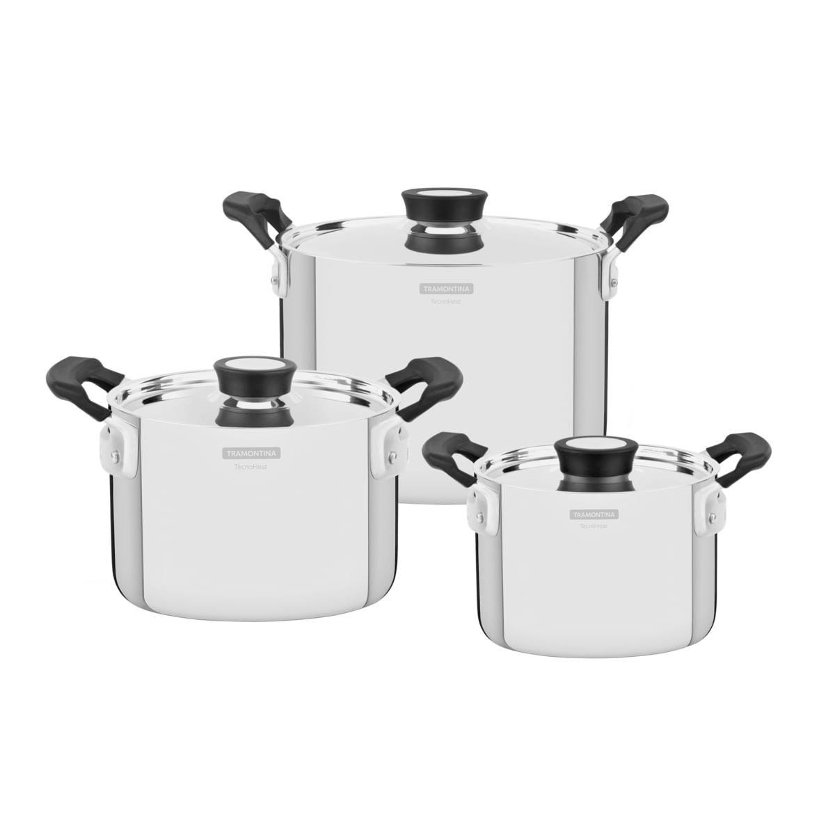 Jogo de Panelas Tramontina Grano Compact em Aço Inox 3 Peças - Camicado