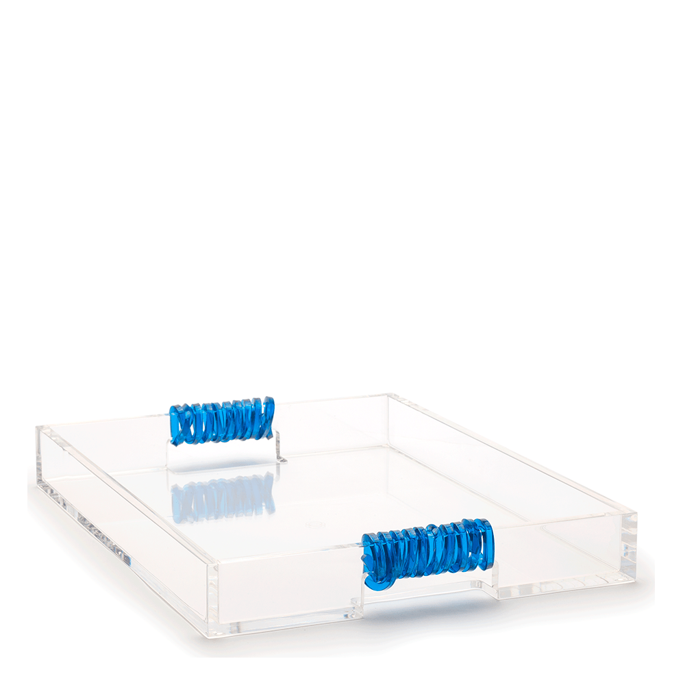Bandeja de Acrílico com Alça Onom Color Line Reflex Azul 42X32X5CM ...
