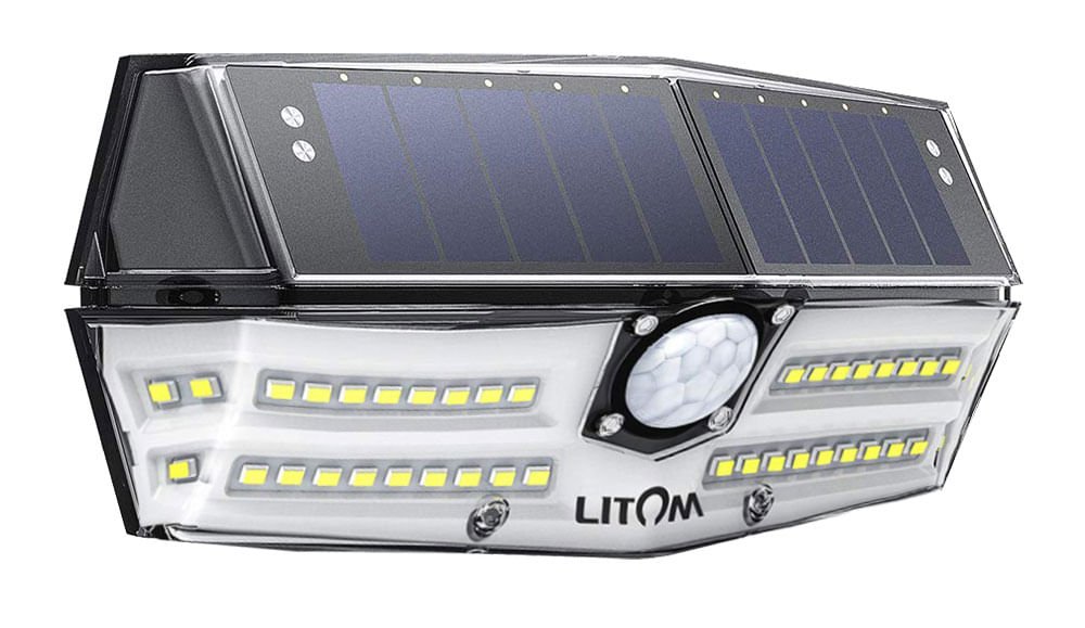 Luminária LED LITOM X001-Y3S69P energia Solar c/ acionamento por ...
