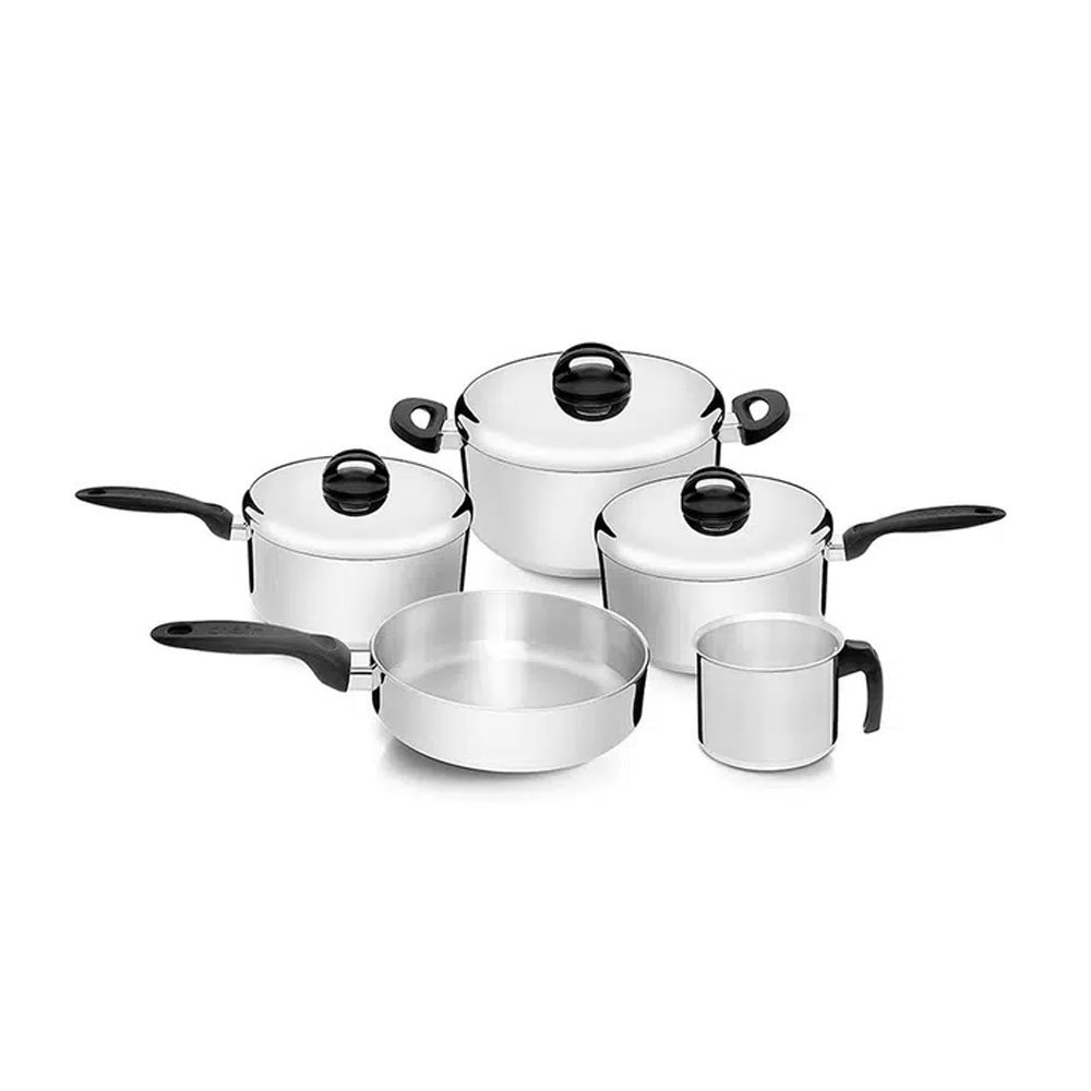 Jogo De Panelas Nigro 5 Peças Alumínio Polido Eterna - Camicado
