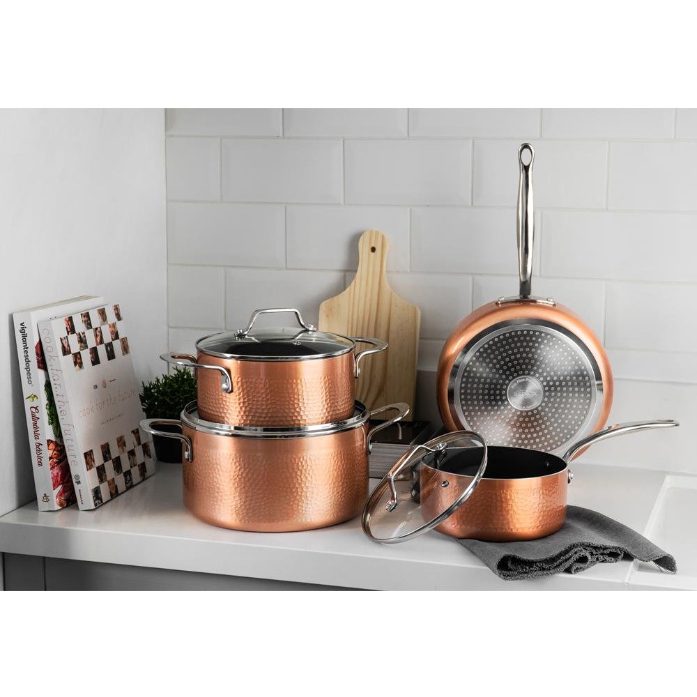 Jogo de Panelas 4 Peças com Fundo de Indução Copper Brinox Cobre - Camicado