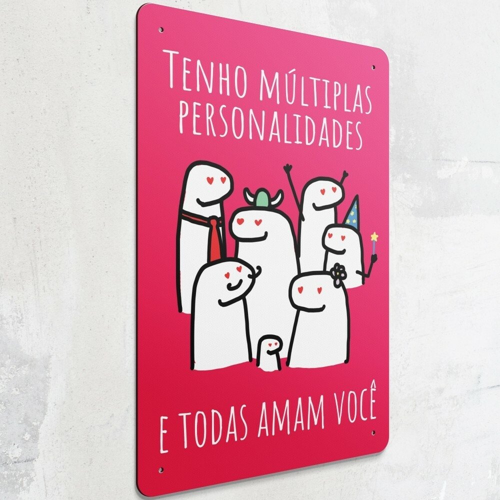 Placa Decorativa Flork Meme Múltiplas Personalidades - Camicado