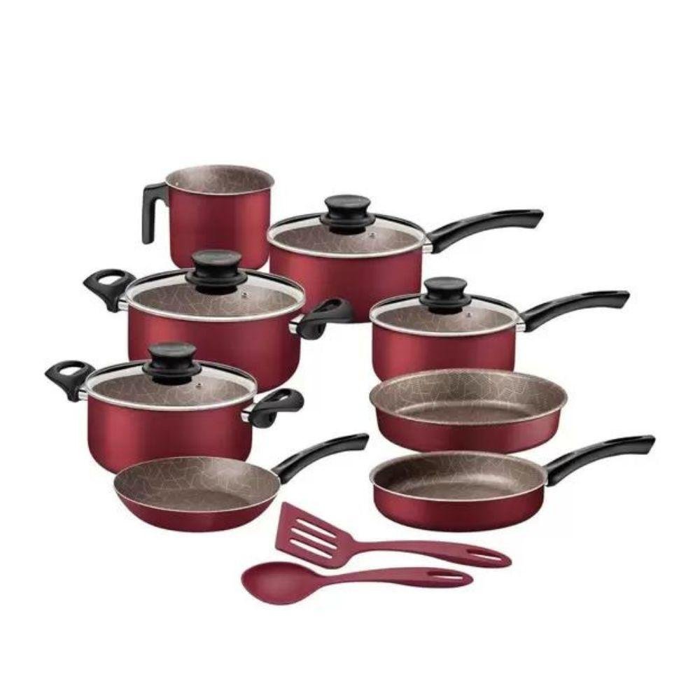 Jogo de Panelas Tramontina Paris Vermelho 10 Peças - Camicado