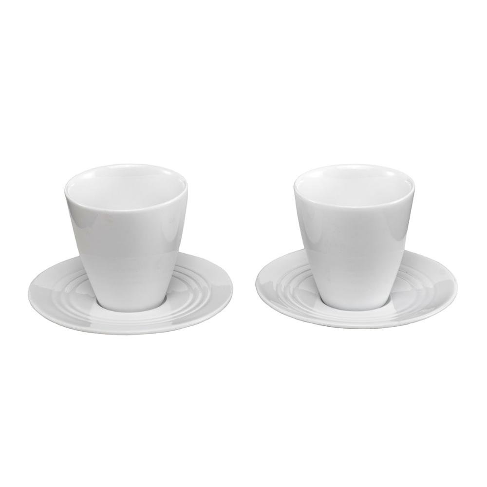 Conjunto 2 Xícaras Pires Café Porcelana 80ml Luxo Magppie - Camicado