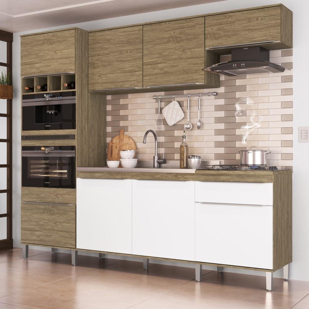 Cozinha Compacta Paneleiro Bancada Armário Nicho Microondas 7 Portas 2 ...