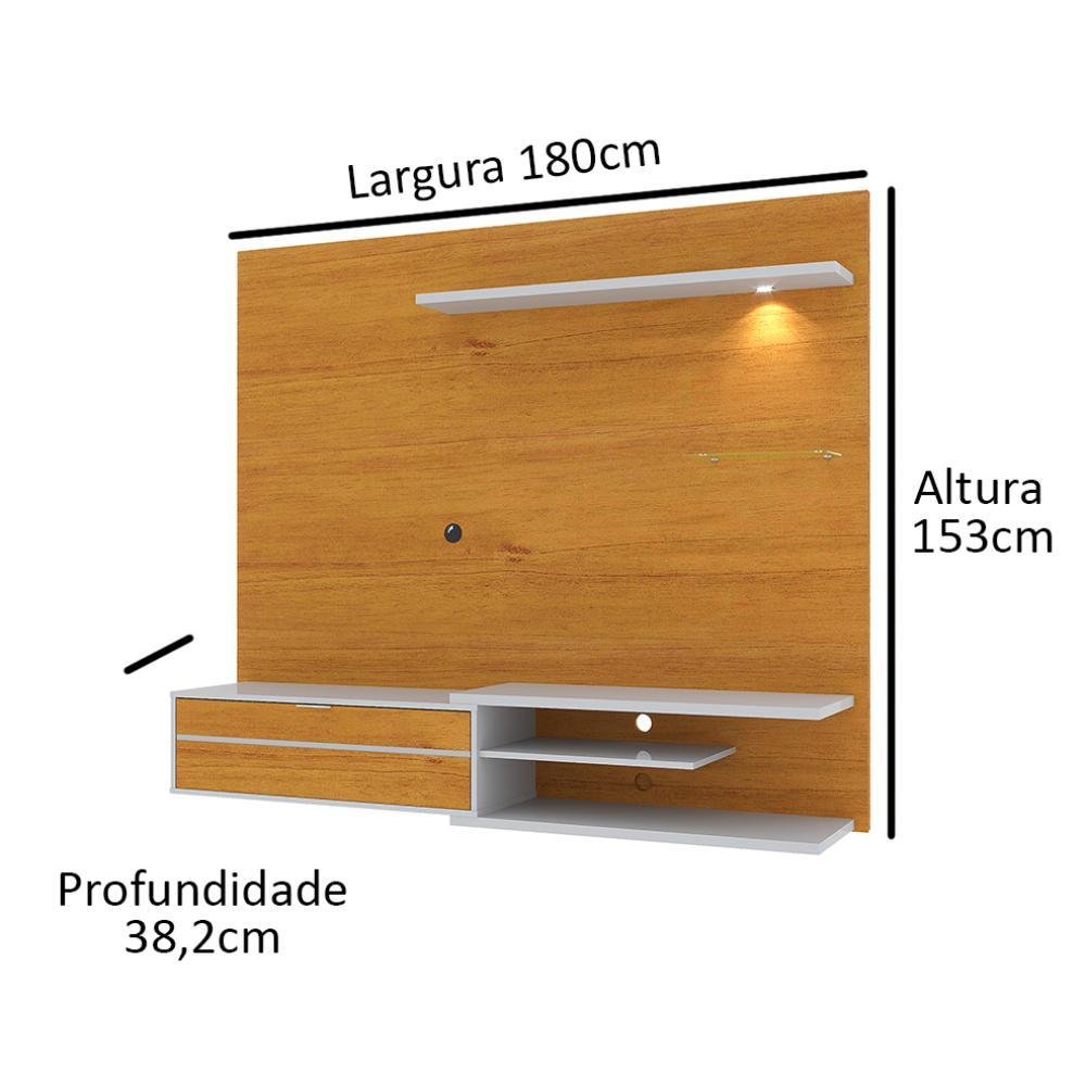 Home Suspenso Para TV Até 60 Polegadas com Led e Porta Basculante Amazon - Cedro/Off White ...