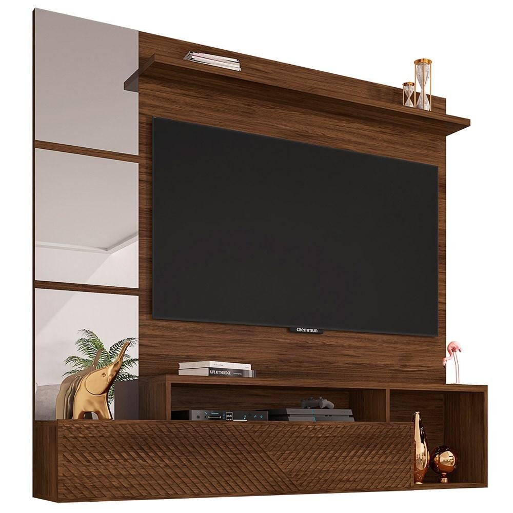 Painel Bancada Suspensa Para TV Até 65 Pol. Com Espelhos Inbox Havana ...