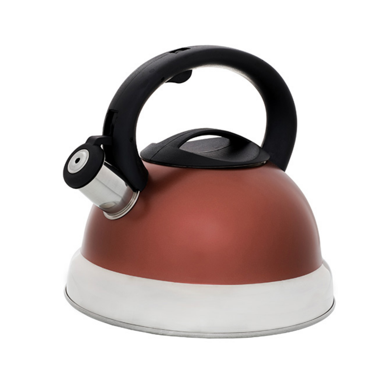 Chaleira com apito e tampa Crown em aco inox 3L Marrom - Camicado