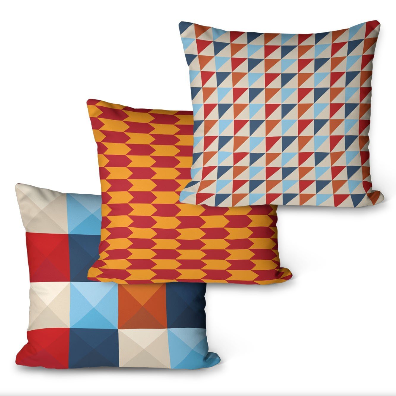 Kit Com 3 Almofadas Decorativas Coloridas - Camicado