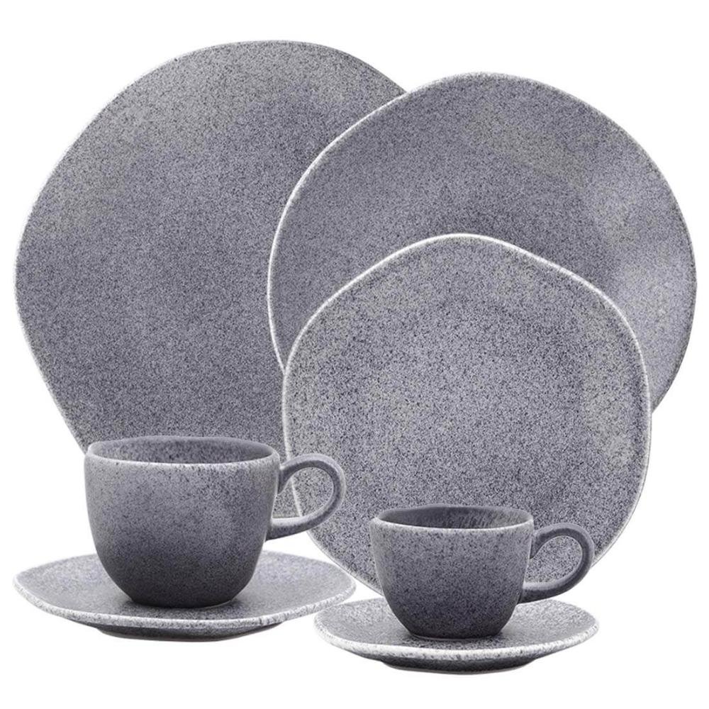 Aparelho de Jantar e Chá/Café 42 Pçs Oxford Ryo Granito - Camicado