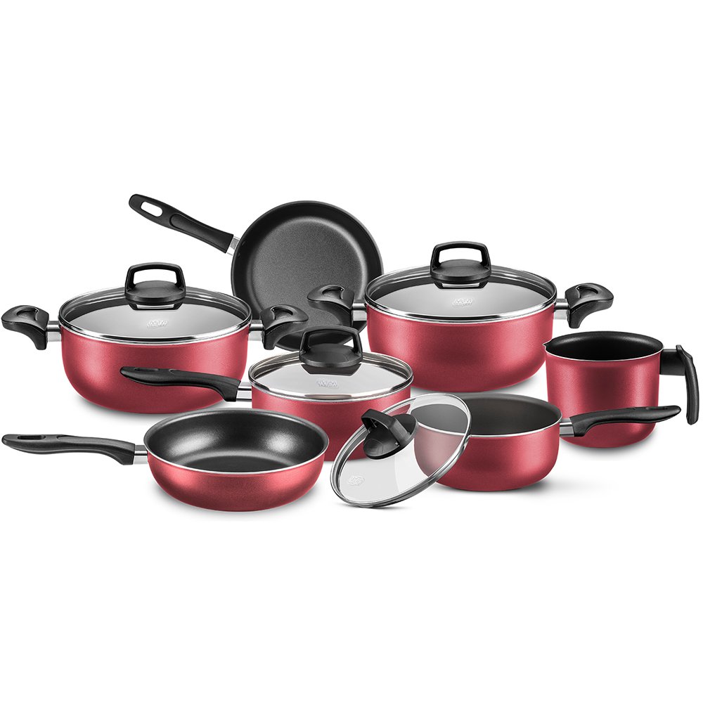 Conjunto de Panelas Antiaderente 7 Peças Supra Rosa Mta 5680 - Camicado