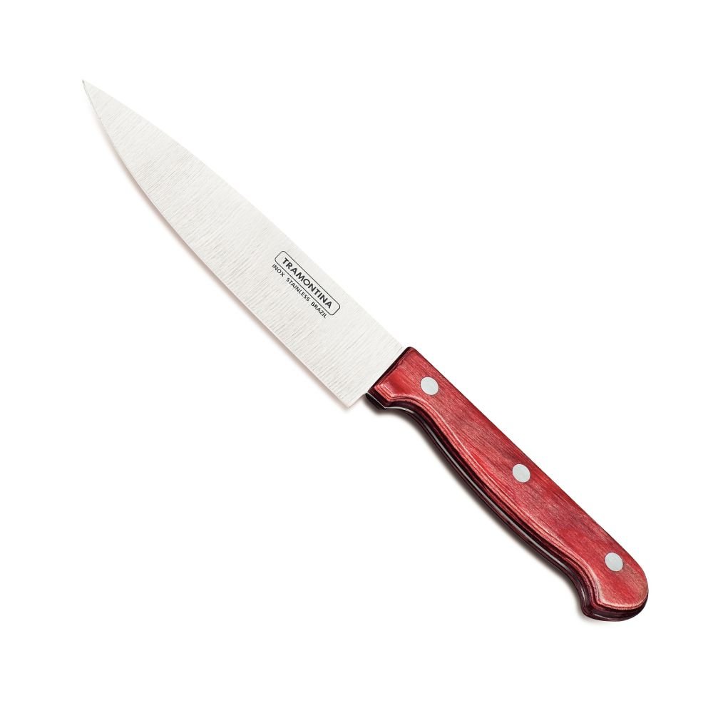Faca Chef Polywood com Lâmina em Aço Inox Vermelho 6" Tramontina ...
