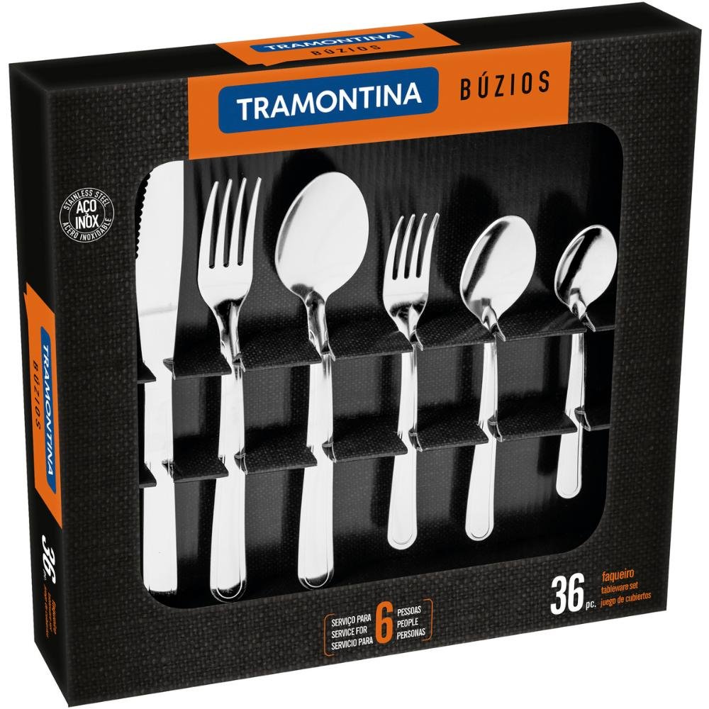 Faqueiro Tramontina Aço Inox Facas Churrasco Búzios 36 Pç - Camicado