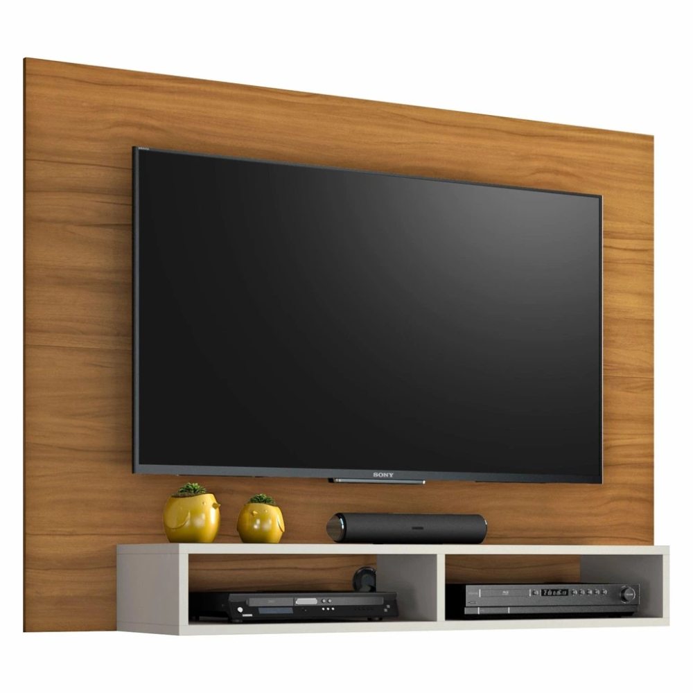 Painel Para TV Até 49 Polegadas Com Nicho Eros Freijó / Off White ...