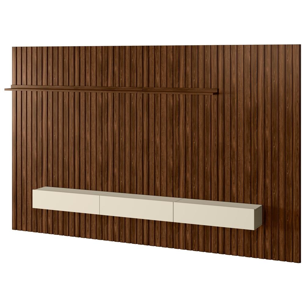 Painel Ripado Placa TV 85 Projetta 265x399 Cinamo Mell Off White MBL ...