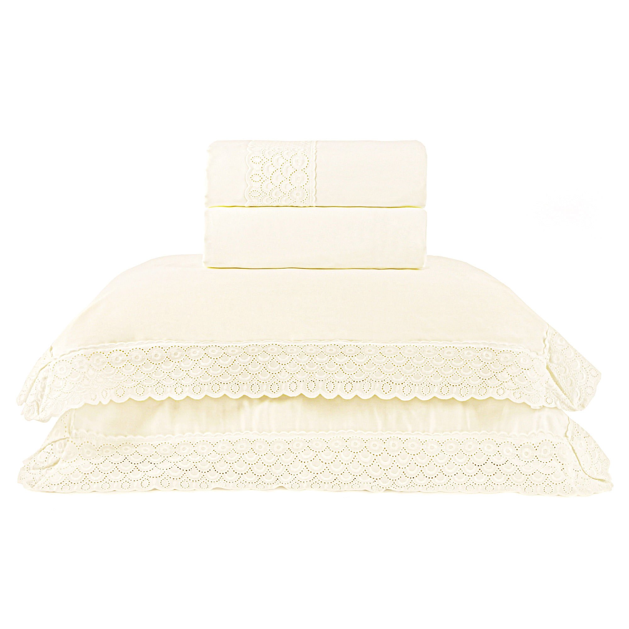 Jogo de Cama 400 Fios Supreme Bordado Inglês Casal - FRANCO PÉROLA ...