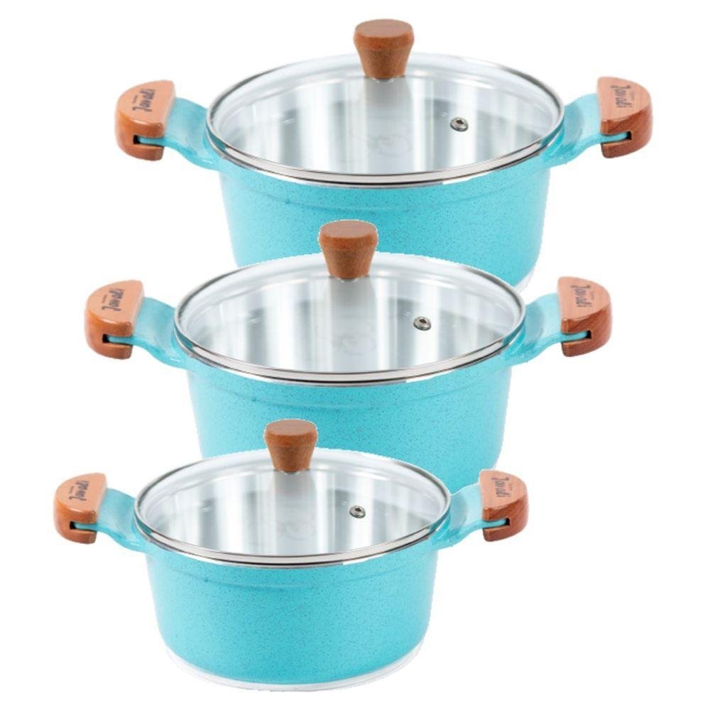 Jogo Panelas Azul Alumínio Fundido Usinado Javali Am26A30 - Camicado