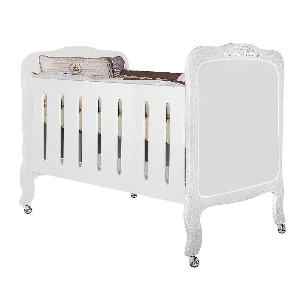 Berço Ravi Branco Acetinado Com Colchão - Camicado