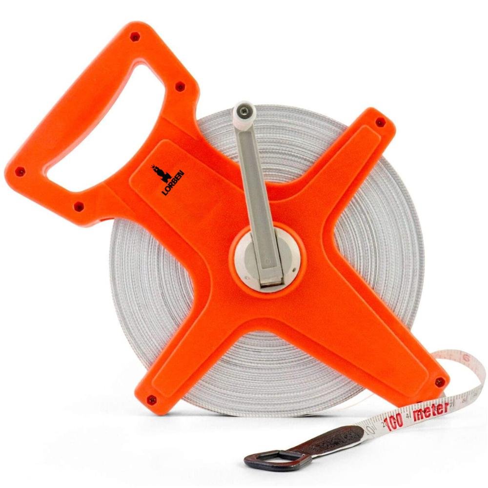 Trena Métrica 100m Fibra de Vidro com Manivela - Lorben - Camicado