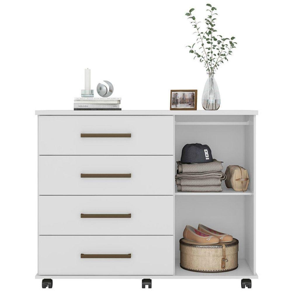 Cômoda Demobile 1 Porta 4 Gavetas Flora 79cb Branco - Camicado