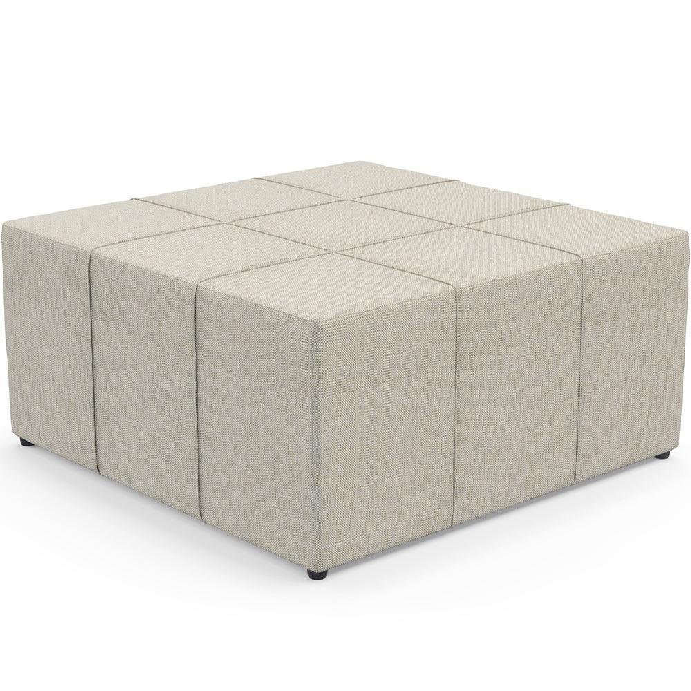 Puff Quadrado Milano 90x90cm W01 Linho Champagne - Camicado