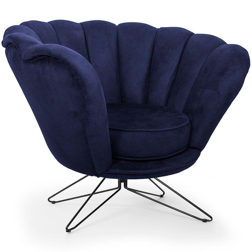 Poltrona La Pétala Para Base Orby Azul Marinho - Camicado
