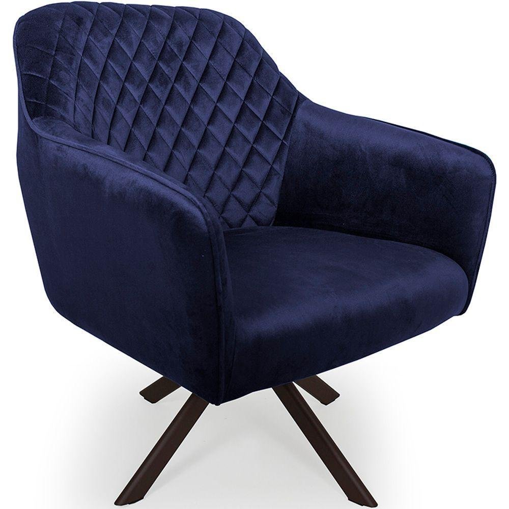 Poltrona Giratória Marselha Base Eiffel Choco Azul Marinho - Camicado