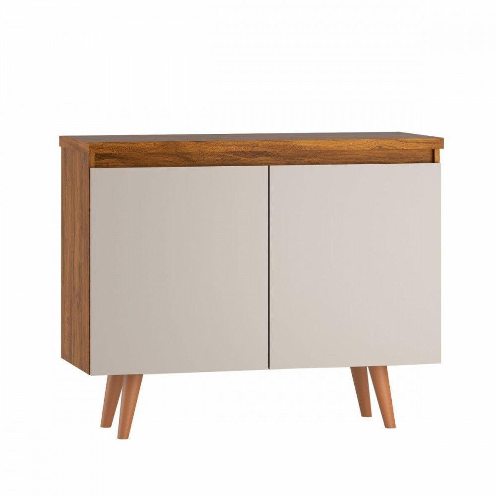 Aparador Buffet 2 Portas Retrô Union Uno Imbuia Off Whit - Camicado