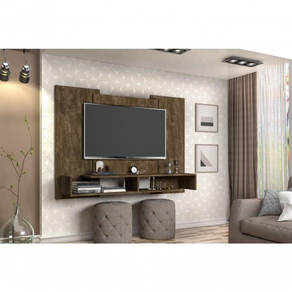 Painel Com Nicho Monaco Para Tv Até 47" Castanho - Camicado