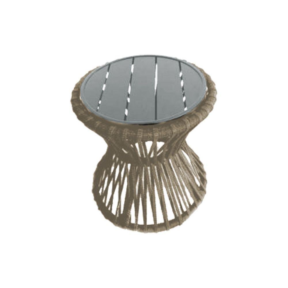 Mesa De Centro Sol Em Corda Náutica E Base Em Alumínio Cinza 50cm Rami ...