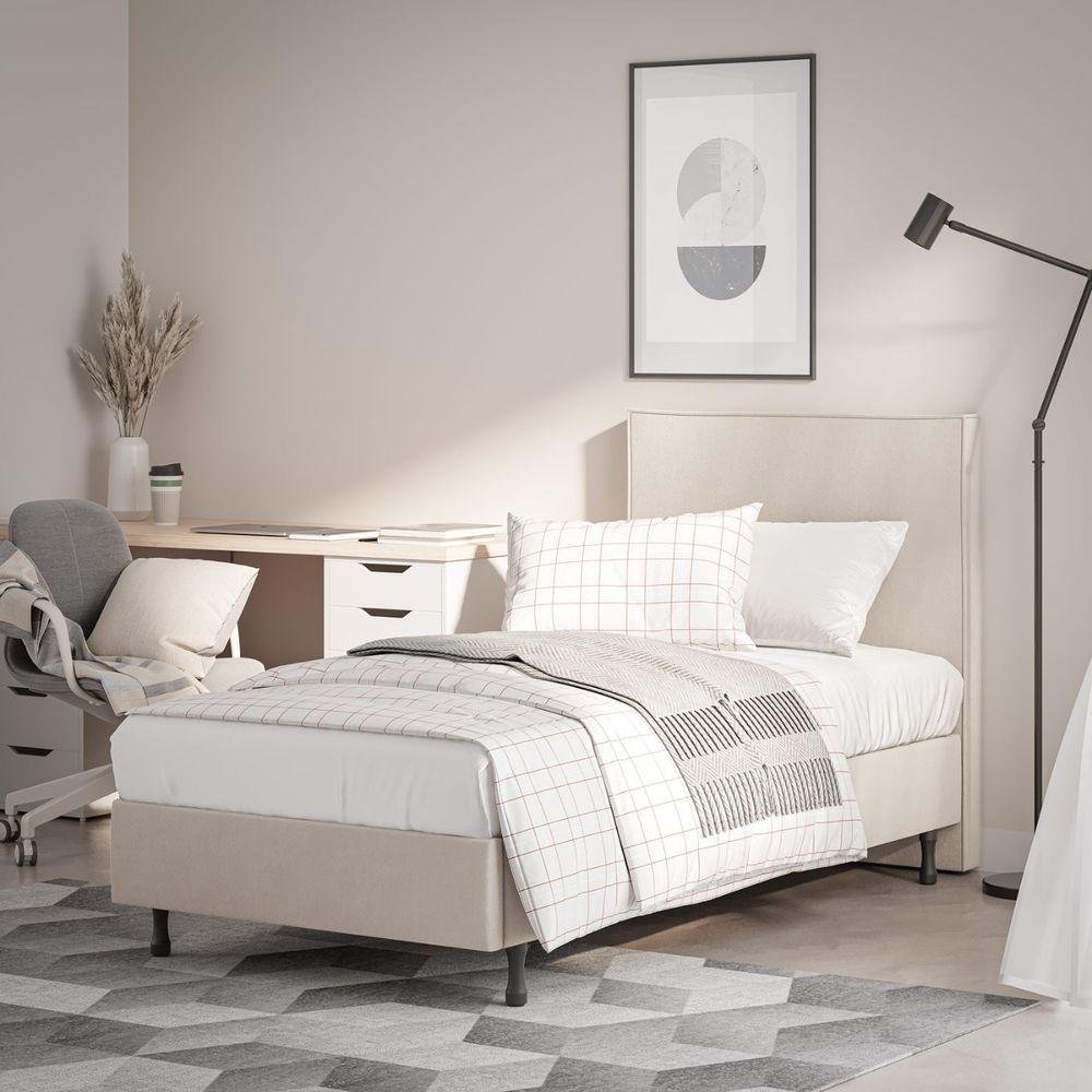 Cama Solteiro One com Cabeceira Moderna Estável E Confortável bege ...