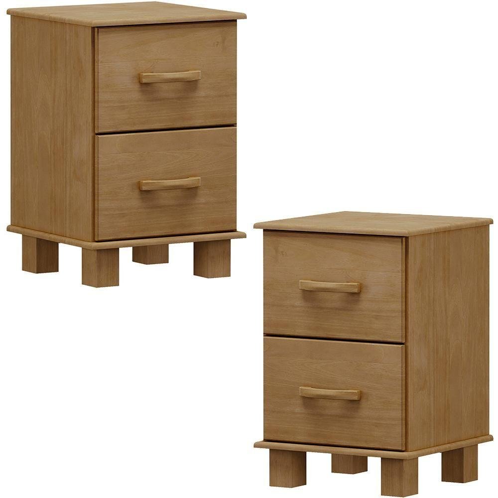 Kit 02 Mesas De Cabeceira Madeira Maciça 2g 42 Cm 1137 Freijo Milani ...