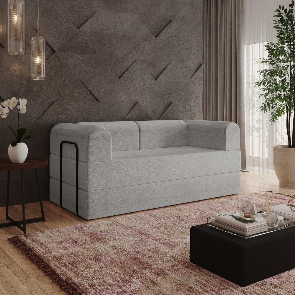 Sofá 2 Lugares Estofado D-plus 160 Cm Monaco - Linho Cinza Linho Cinza - Camicado