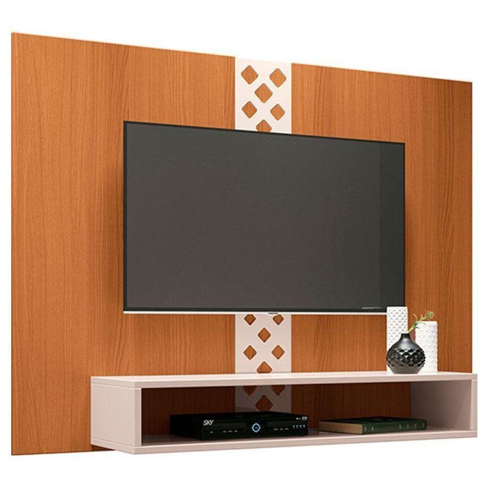 Painel Para Tv Home Suspenso Form Cinamomo Off White – Hb Móveis - Camicado