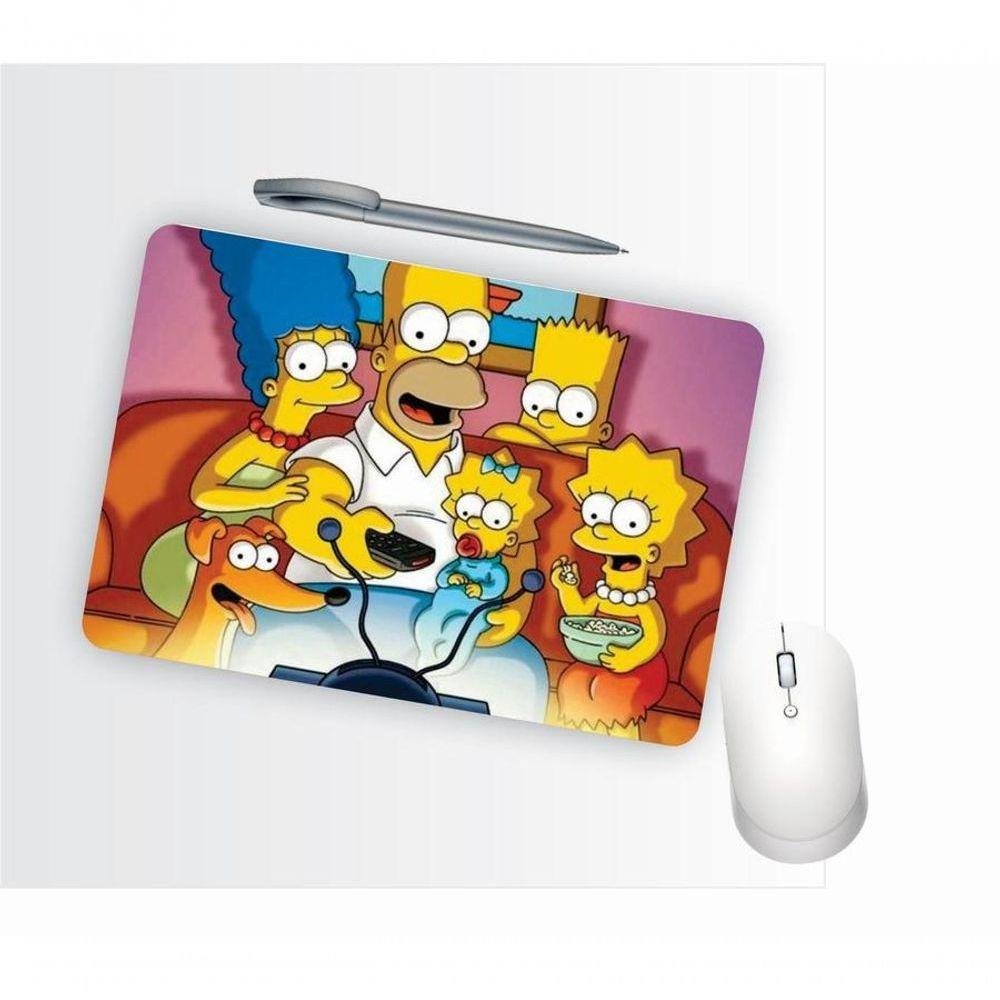 Mouse Pad Emborrachado Personalizado Simpsons Assistindo Tv - Camicado