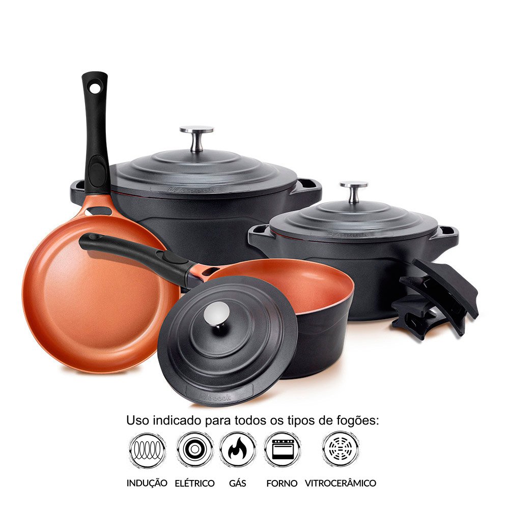 Jogo de Panelas Le Cook Premier Black 4 Peças - Camicado