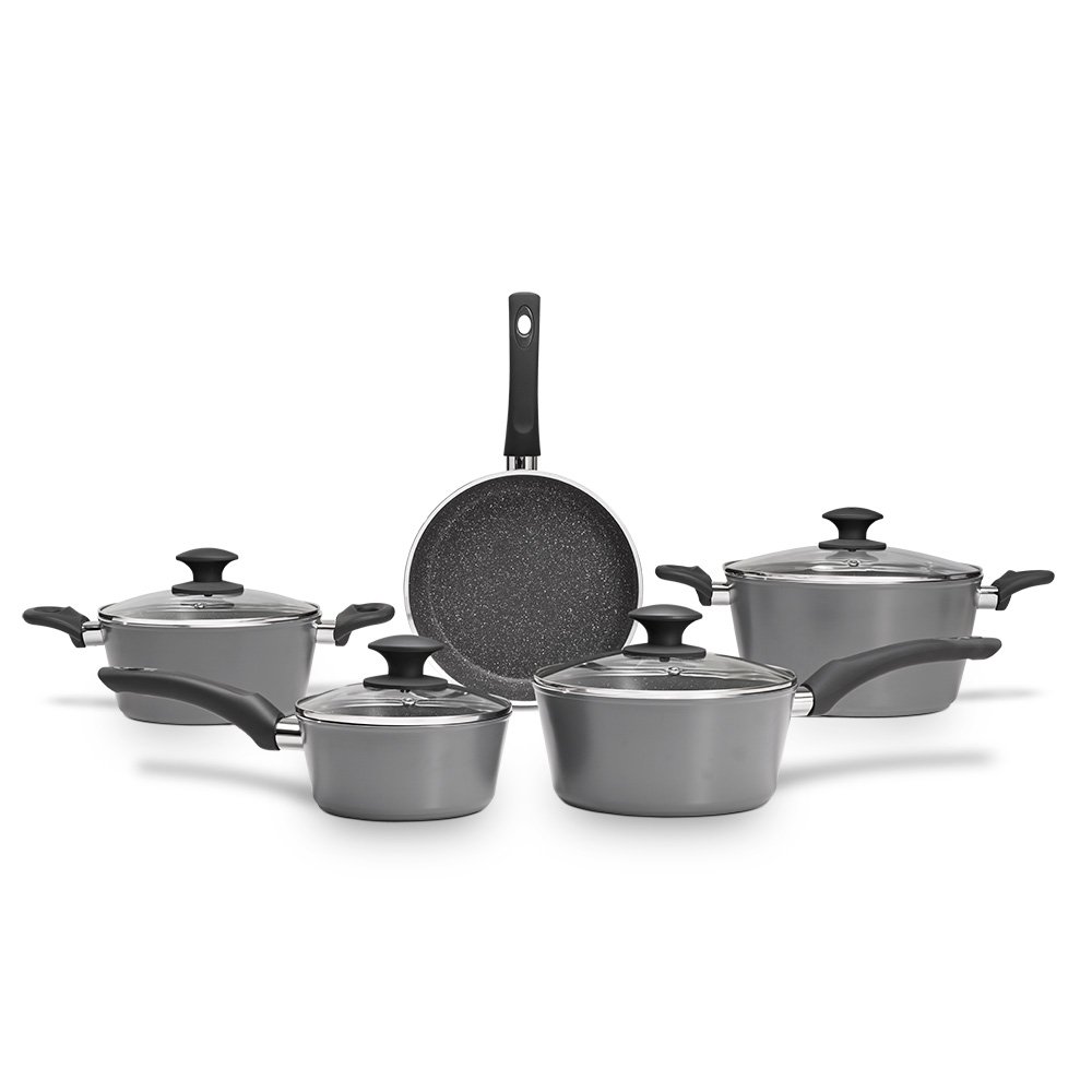 Jogo de Panelas Antiaderente 5 Peças Stone Ceramic Life Optima Brinox ...