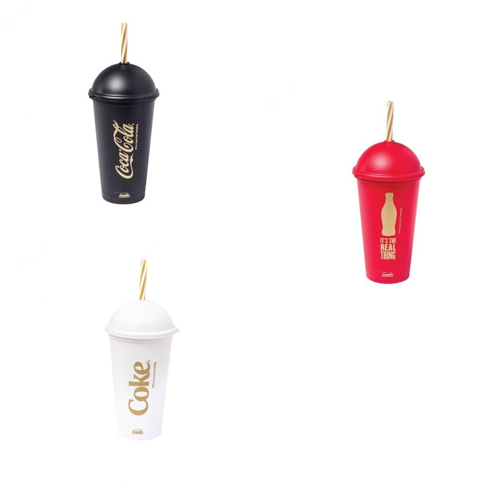 Conjunto de 3 copos Shake Coca-Cola - original - Camicado
