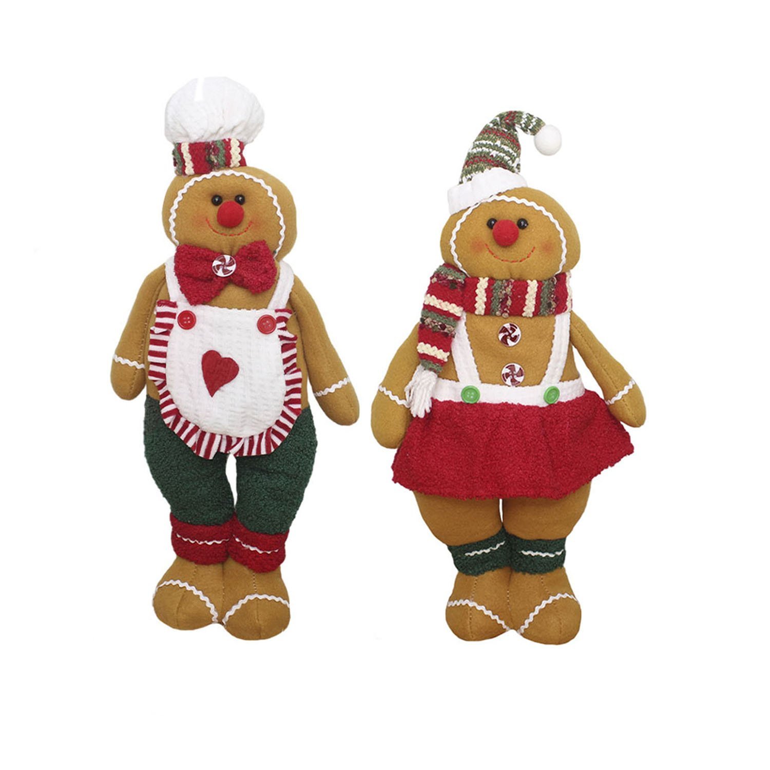 Decoração Dupla Bonecos Natal Ginger Biscoito Natalino 46cm - Camicado