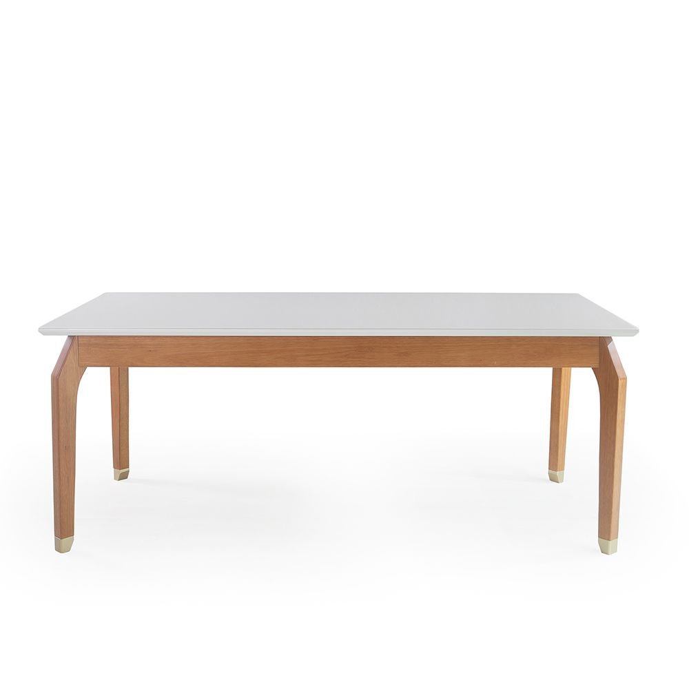 Mesa Angel Tampo MDF e Vidro na Cor Fendi Nobre - Mel - 1800x1000 ...
