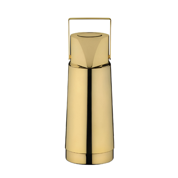 Garrafa Térmica Com Ampola 1L Inox Revestido Em Ouro 24K Pump Riva ...