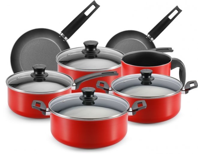 Conjunto de Panelas 7 Peças Magnific Vermelho Antiaderente Panelux ...