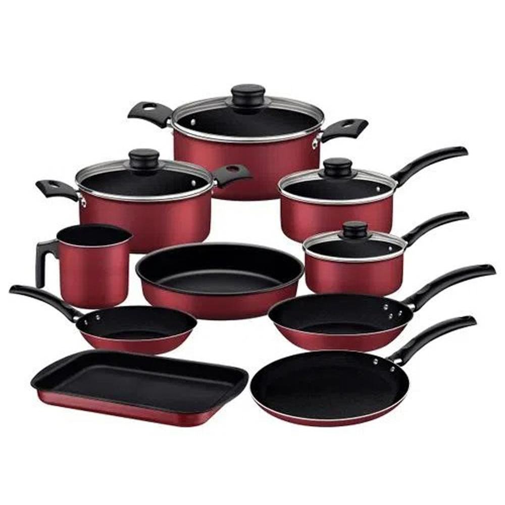 Jogo de Panelas Tramontina Turim, 10 peças, Vermelho - Camicado