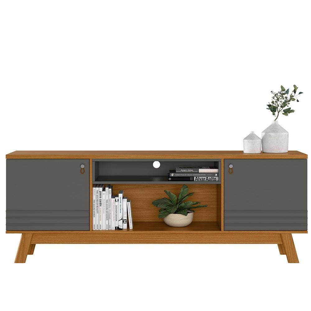 Rack para TV 75 Polegadas, Colorado Linea Brasil, 180 Cm, Nature/Chumbo - Camicado