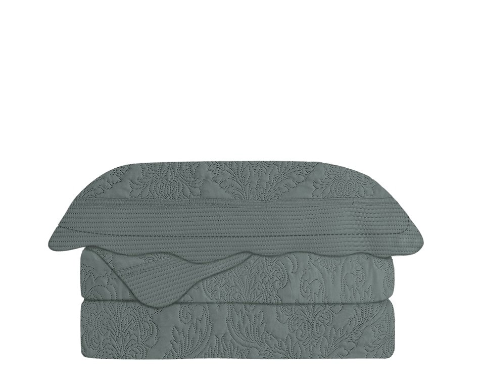 Colcha Cinza 260x280 King Antique Camesa com 03 Peças - Camicado