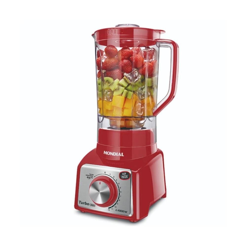 Liquidificador Mondial L-1200 Ri Turbo Inox 220V - Vermelho 3L - Camicado
