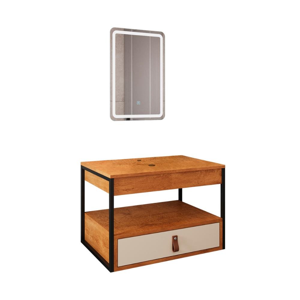 Gabinete Harley 1 Gaveta Espelho Retangular LED 60cm Bivolt - Camicado